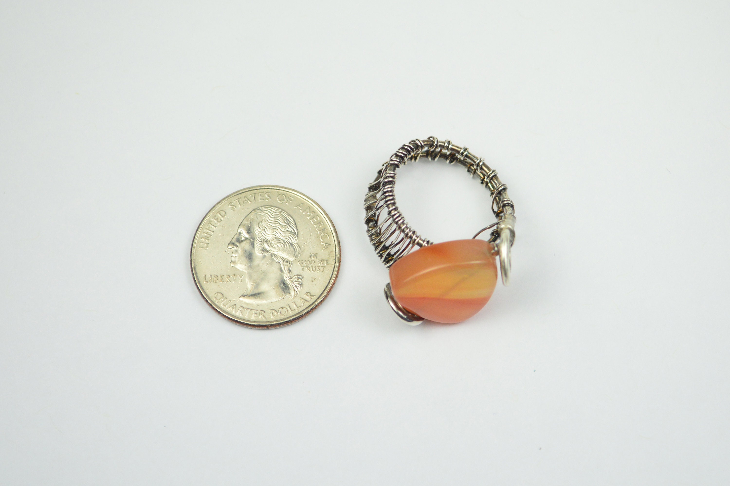 Carnelian Roller Coaster Bead Ring - Etsy