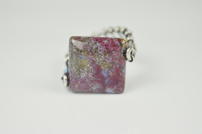 Ocean Jasper roller Coaster Ring - Etsy