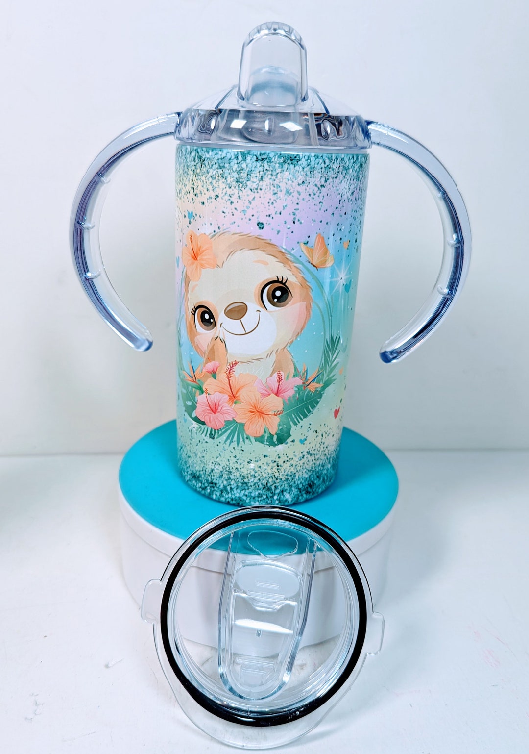 Baby Sloth 12 Oz Sublimated Sipy Cup With Dual Lids and Straw - Etsy