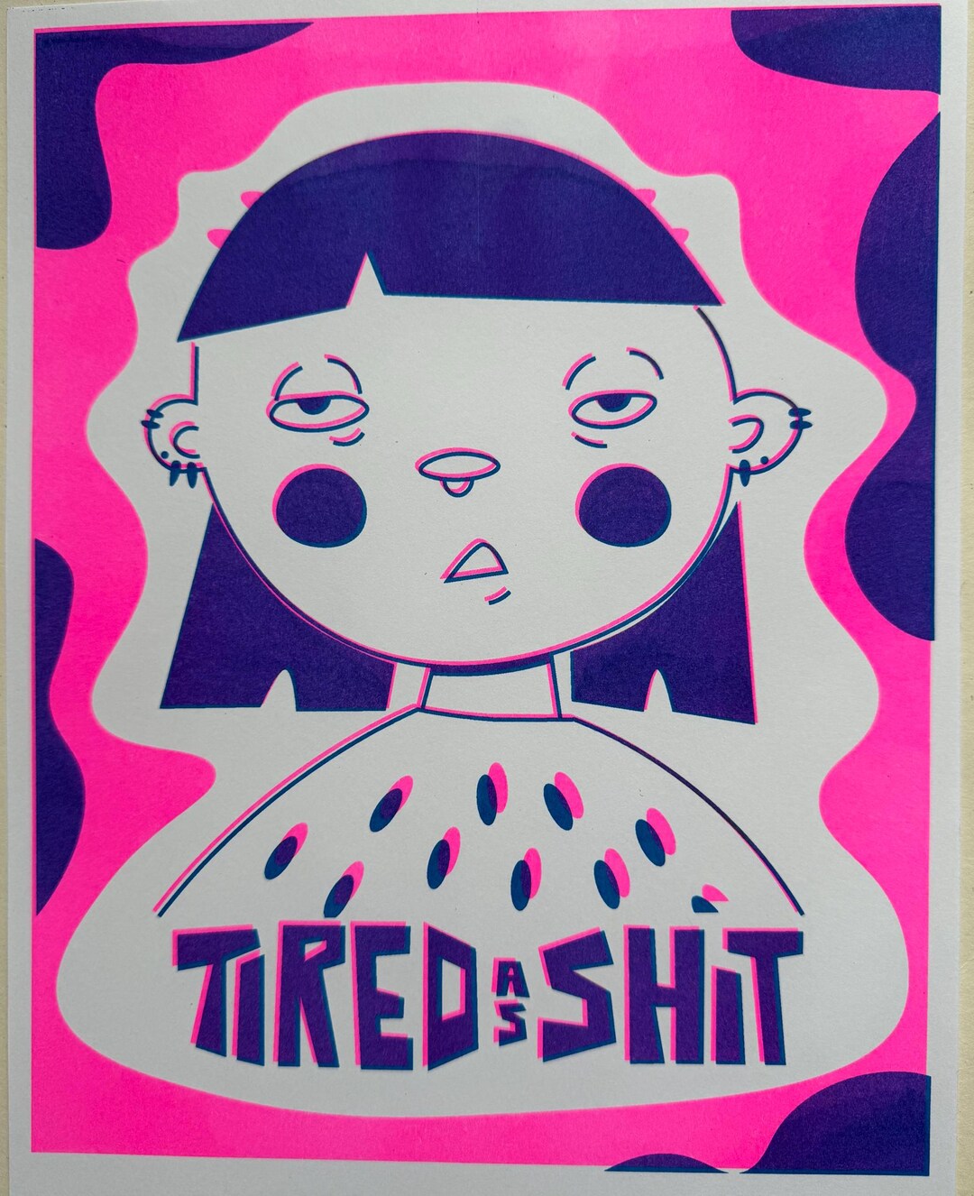 Tired as Shit Print | Multiple Colors - Etsy