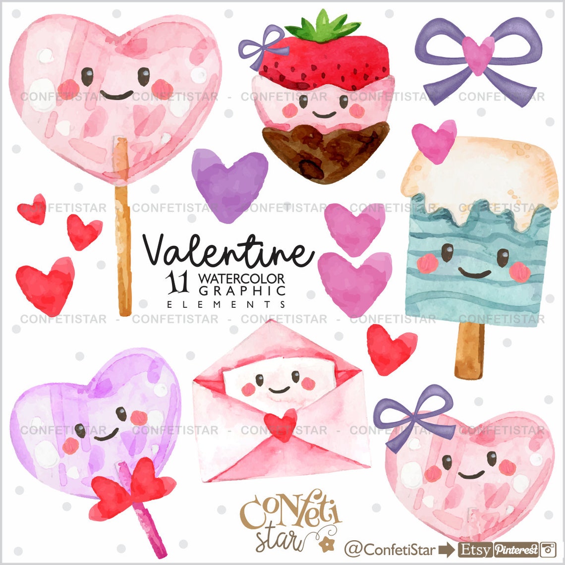 Valentines Day Clipart Valentine's Day Clipart - Etsy