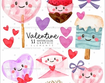 Valentine Day Clipart Valentines Day Sweets Clipart Love - Etsy