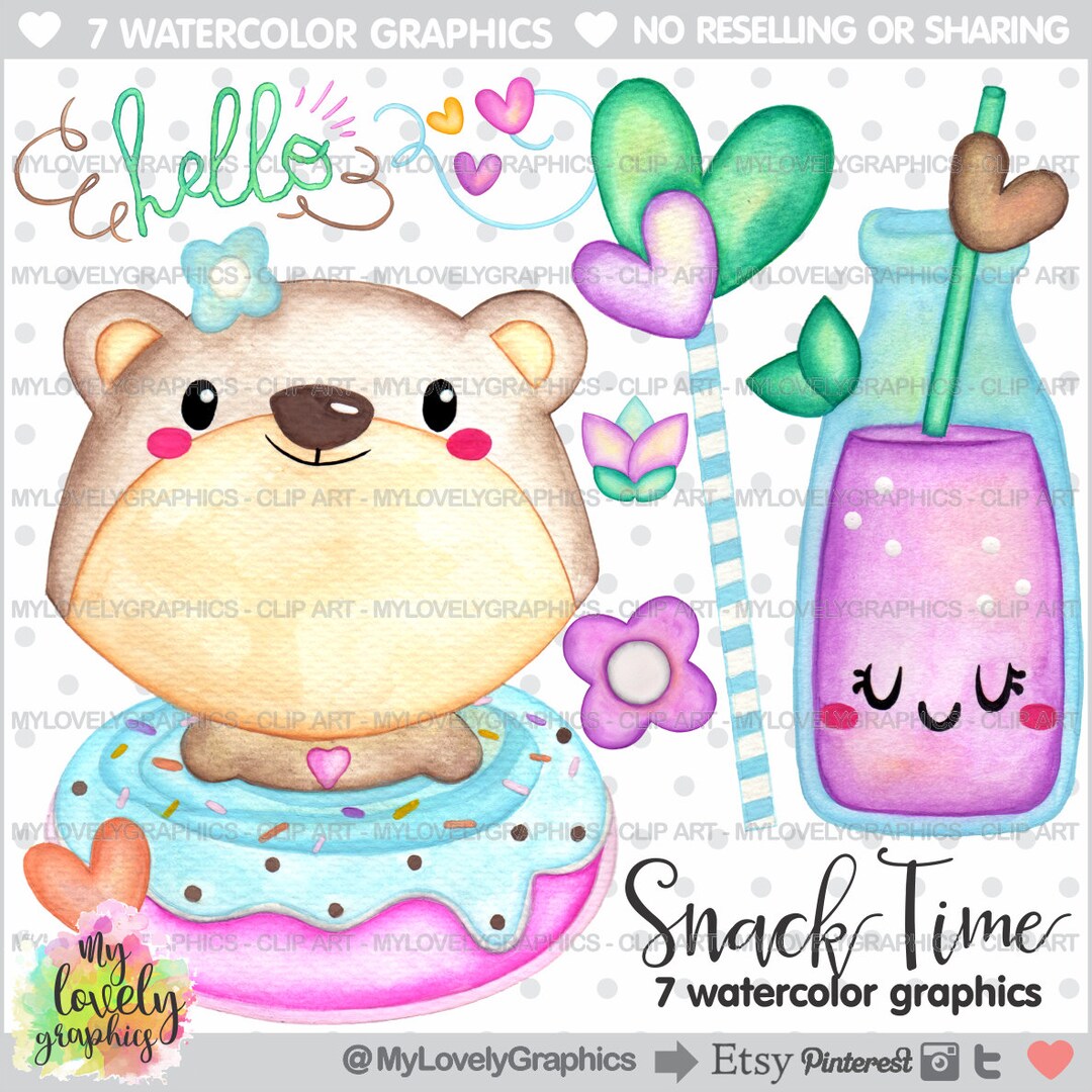 Summer Clipart Summer Graphics Bear Clipart COMMERCIAL USE - Etsy
