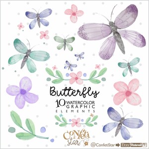 Butterfly Clip Art Butterfly Clipart COMMERCIAL USE - Etsy