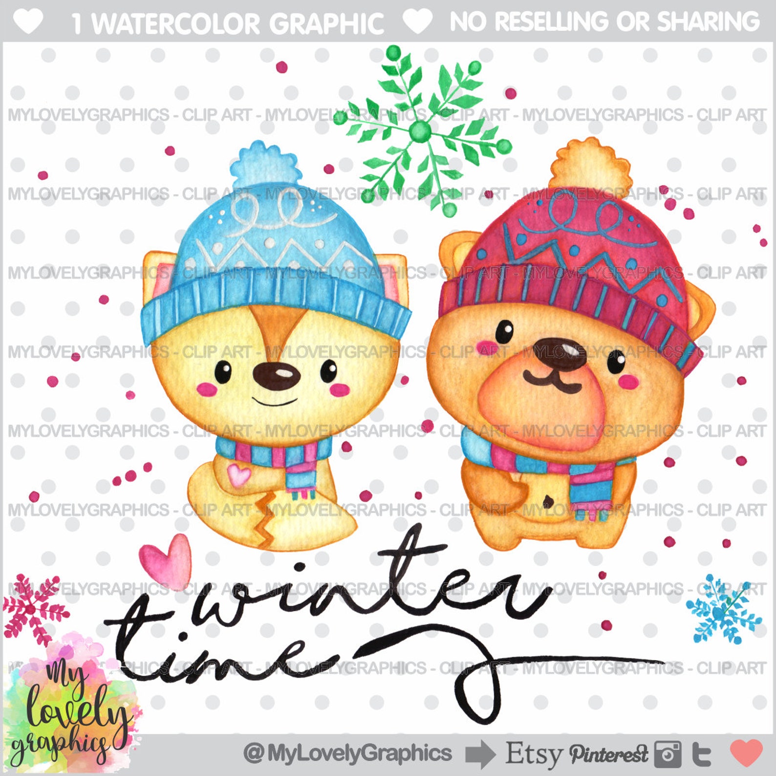 Winter Clipart Bear Clipart Christmas Bear Clipart - Etsy