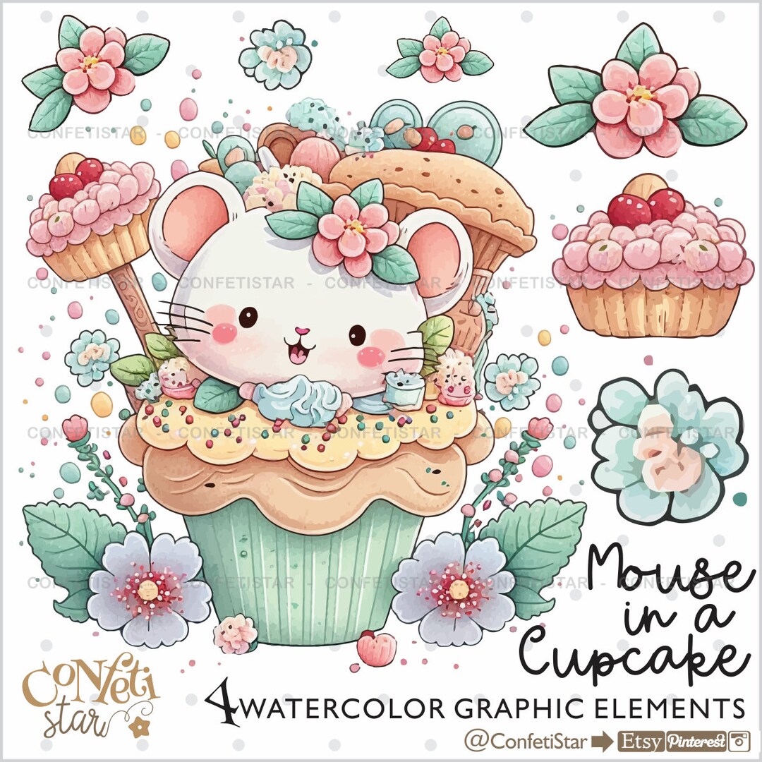 Mouse Clipart, Mouse Graphics, Mouse Illustration, Watercolor Clipart ...