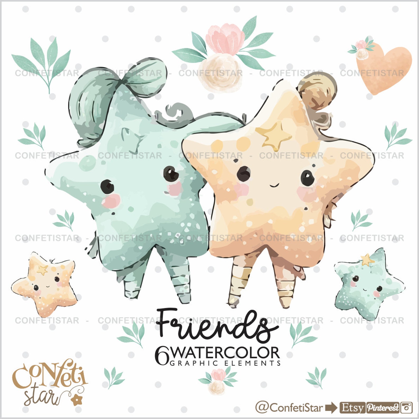 Stars Clipart Sky Stars Clipart COMMERCIAL USE Sky Star - Etsy