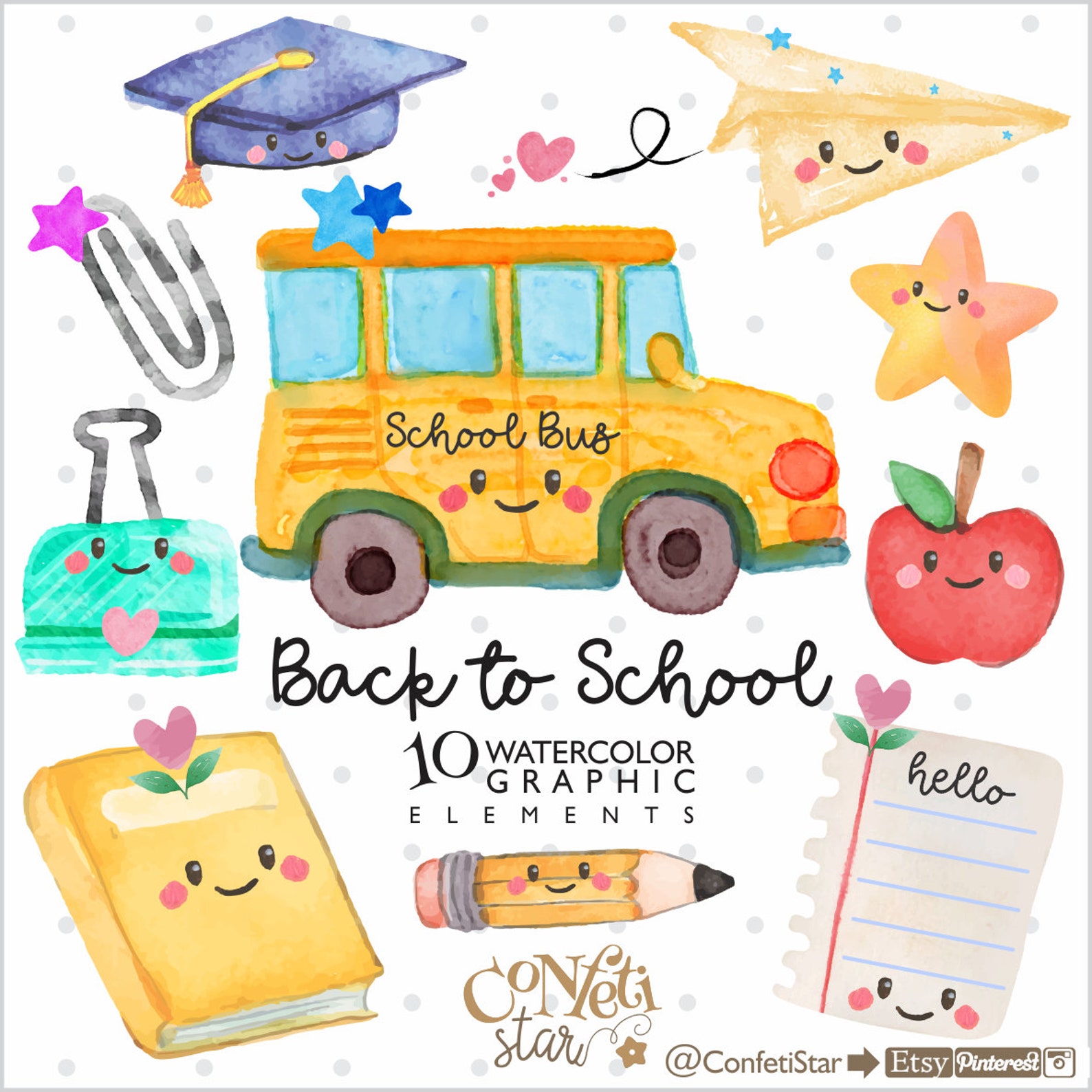 Clipart scolaire Clipart de la rentrée scolaire UTILISATION - Etsy Canada