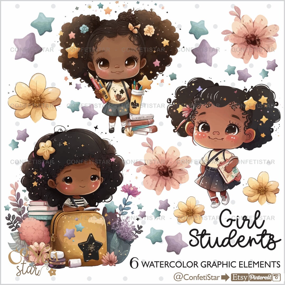 Schoolgirls Clipart, Back to School Clip Art, Students Clipart, College ...