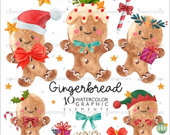 Gingerbread Yoga Clip Art Christmas Cookie Stretching - Etsy