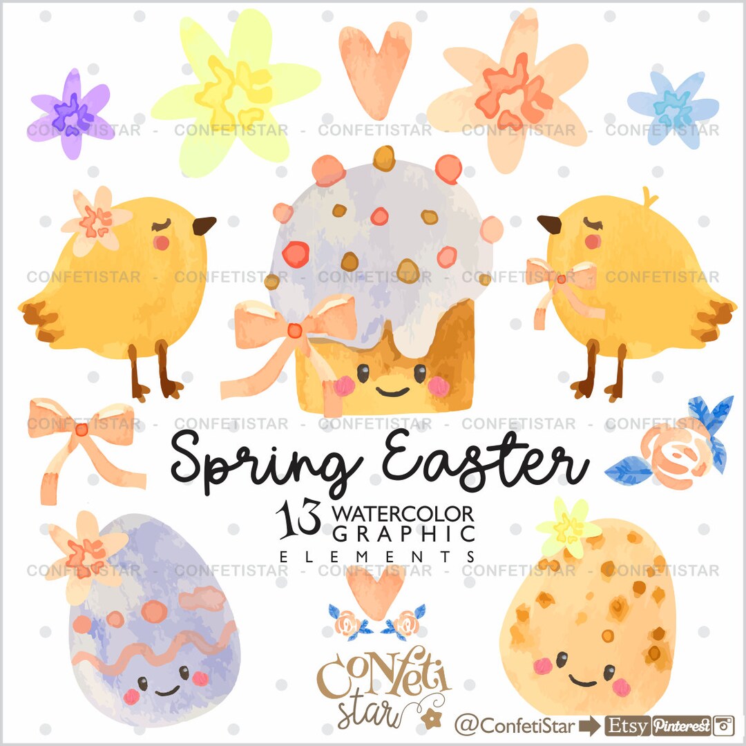 Spring Clipart, Easter Clipart, COMMERCIAL USE, Easter Eggs Clipart ...