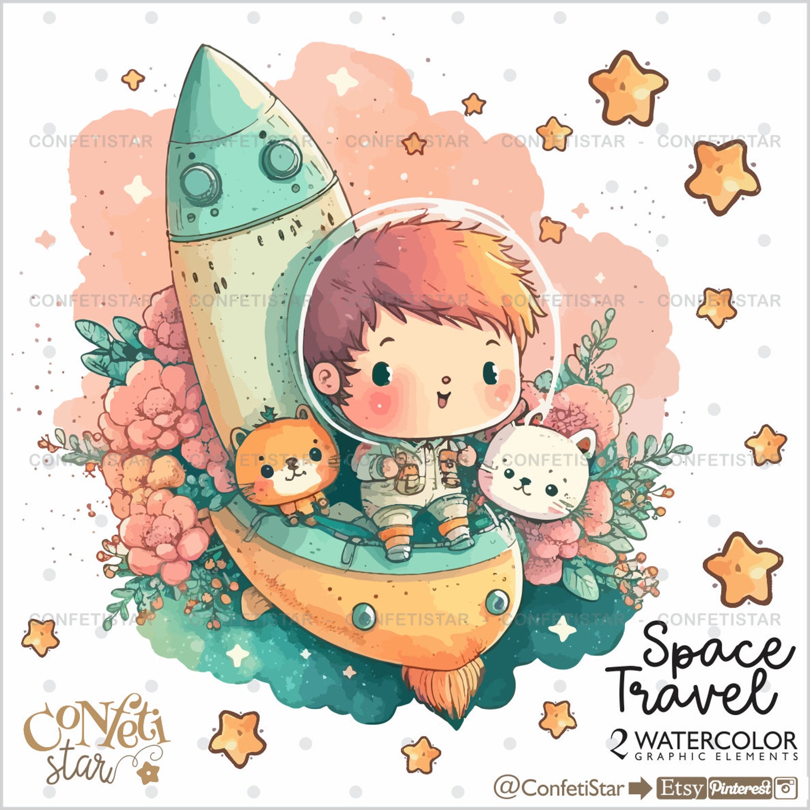 Space Boy Clipart Boy Astronaut Clip Art Little Space - Etsy España