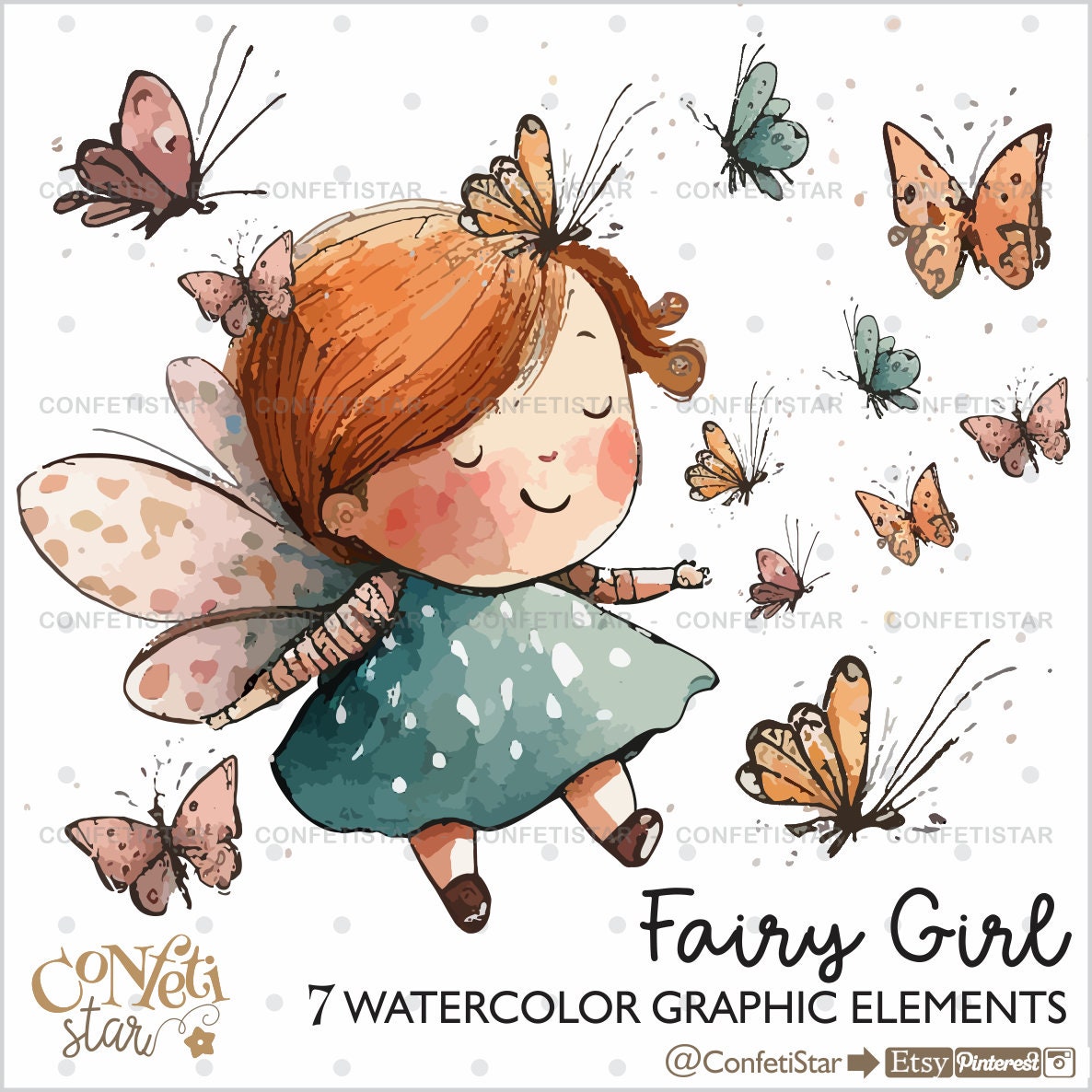 Fairy Clipart Spring Fairy Clipart Fairy Illustrations - Etsy