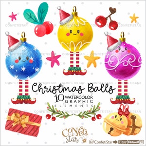 Christmas Balls Clipart, Christmas Clipart, COMMERCIAL USE, Christmas ...