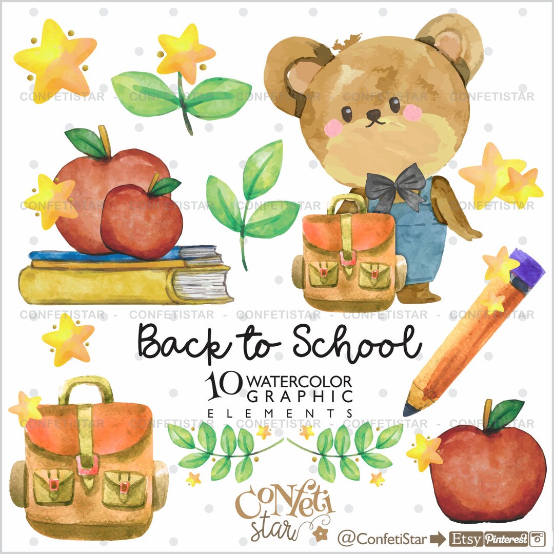 School Bear Clipart, School Clipart, COMMERCIAL USE, Bear Clipart ...