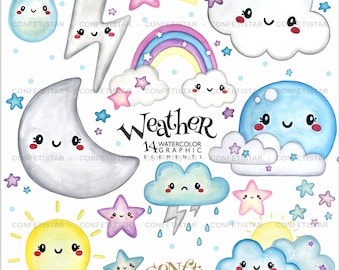 Rainbow Clipart Rainbow Graphics COMMERCIAL USE Cloud - Etsy