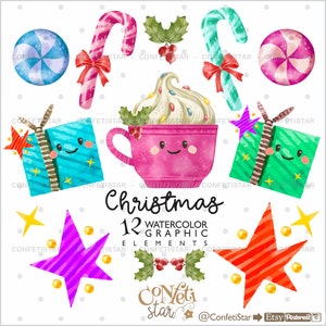 Christmas Clipart, Christmas Graphics, COMMERCIAL USE, Christmas Gift ...