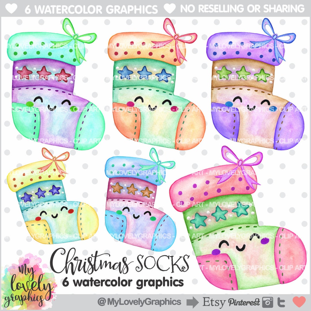 Christmas Clipart, Christmas Socks Clipart, Socks Clipart, Christmas ...