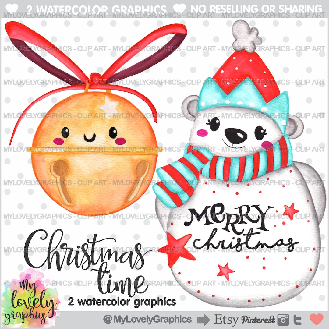 Winter Clipart, Polar Bear Clipart, Christmas Bear Clipart, COMMERCIAL ...