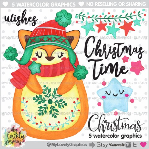Winter Clipart Winter Graphics Christmas Clipart COMMERCIAL | Etsy