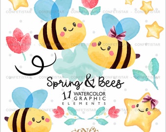 BUSY BEES CLIPART 15 Pngs Instant Download 300dpi Clip - Etsy