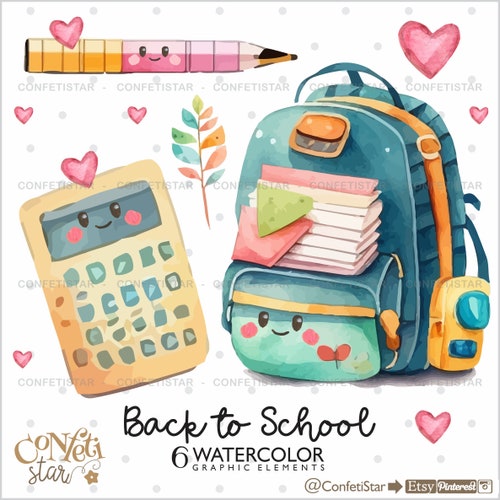 School Clipart Back to School Clipart COMMERCIAL USE School - Etsy