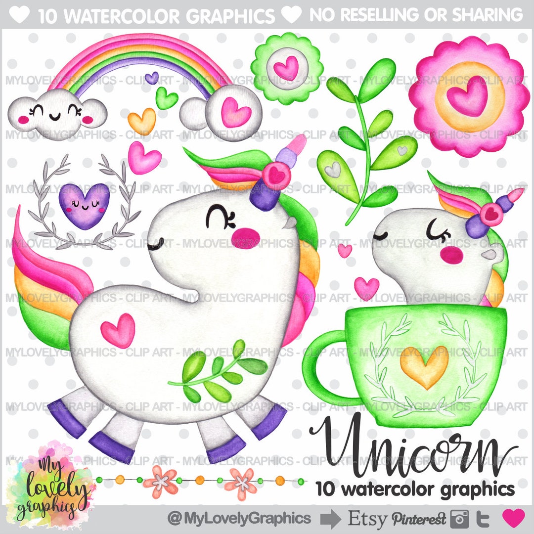 Unicorn Clipart, Unicorn Graphics, Fairy Tale Clipart, COMMERCIAL USE ...
