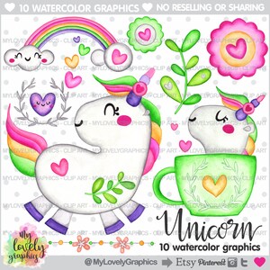 Unicorn Clipart, Unicorn Graphics, Fairy Tale Clipart, COMMERCIAL USE ...
