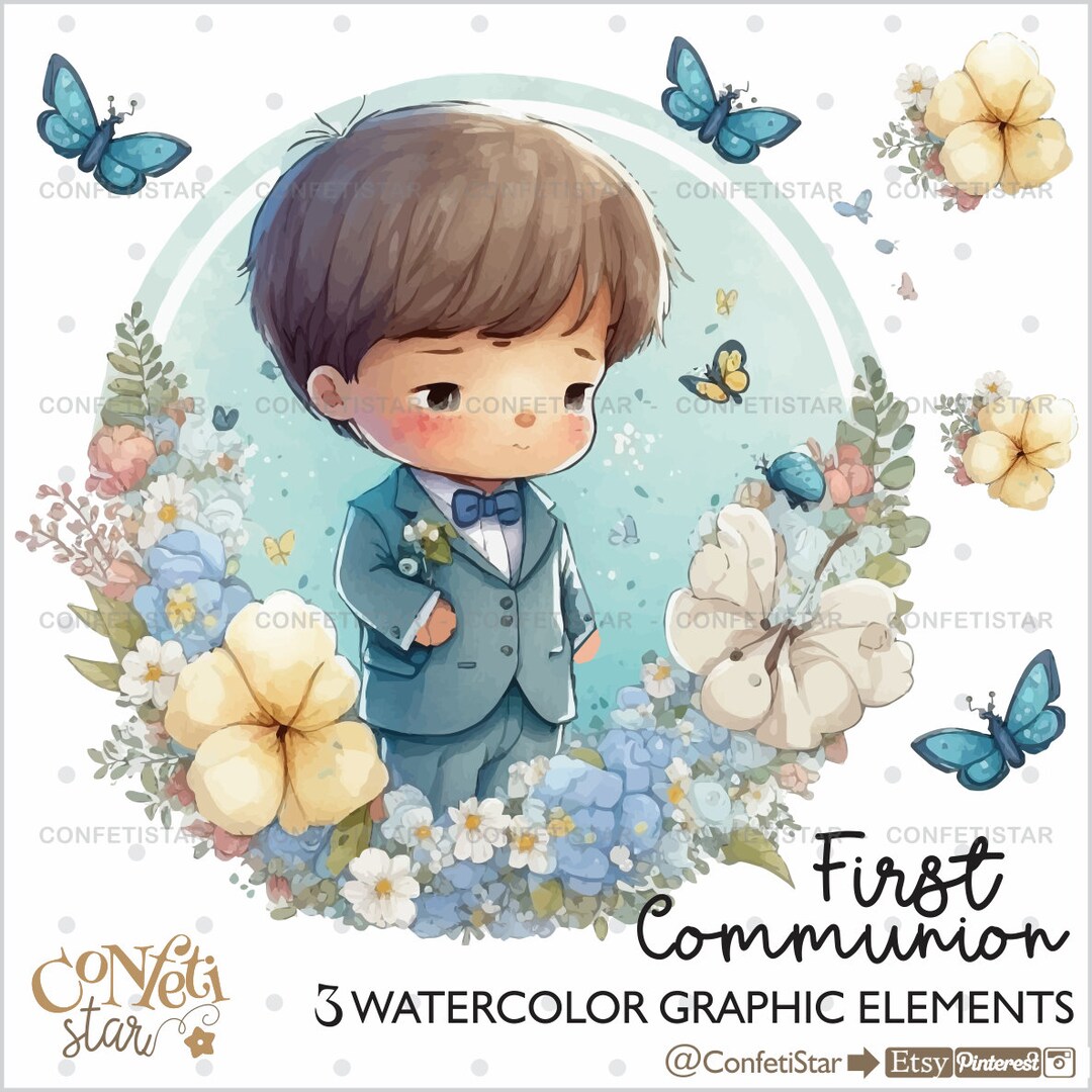 First Communion Clipart, Watercolor First Communion, Clipart First ...