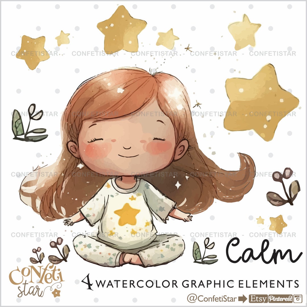 Meditation Clipart, Mindfulness Practice, Yoga Clipart, Reflection ...