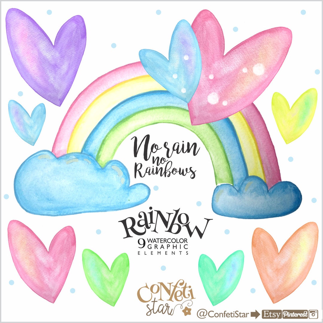 Rainbow Clipart Spring Clipart COMMERCIAL USE Clipart - Etsy UK