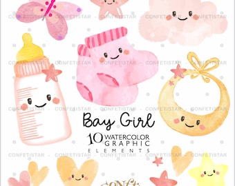 Baby Girl Clipart, Baby Clipart, New Born Clipart, COMMERCIAL USE, Baby ...