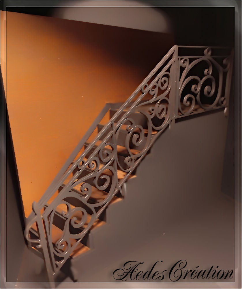 Stair Railing "wrought Ironwork" - Dollhouse Miniature Collection 1:12 ...
