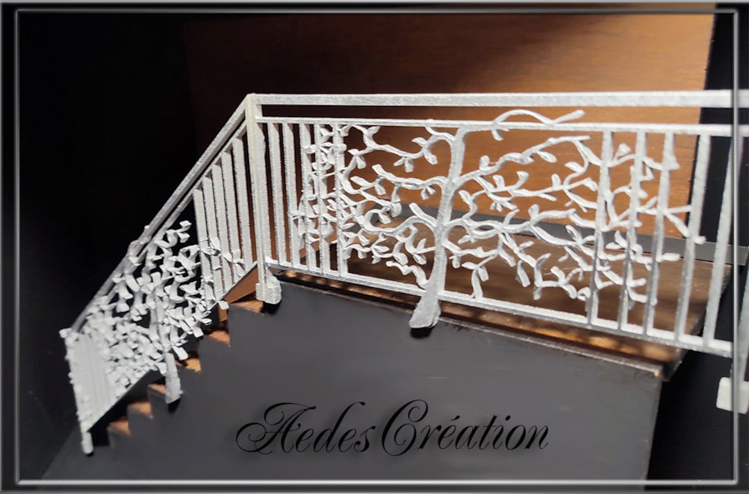 Original Stair Railing ironwork Style Wrought Iron Miniature Dollhouse ...