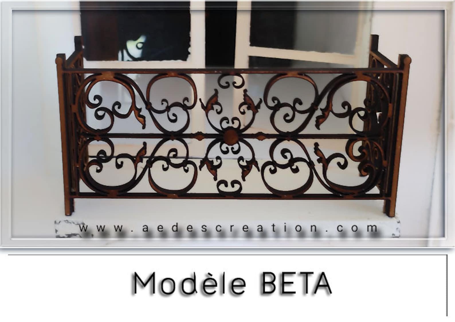 Wrought Iron-style Ironwork Grid Balcony and Railing "alpha ...