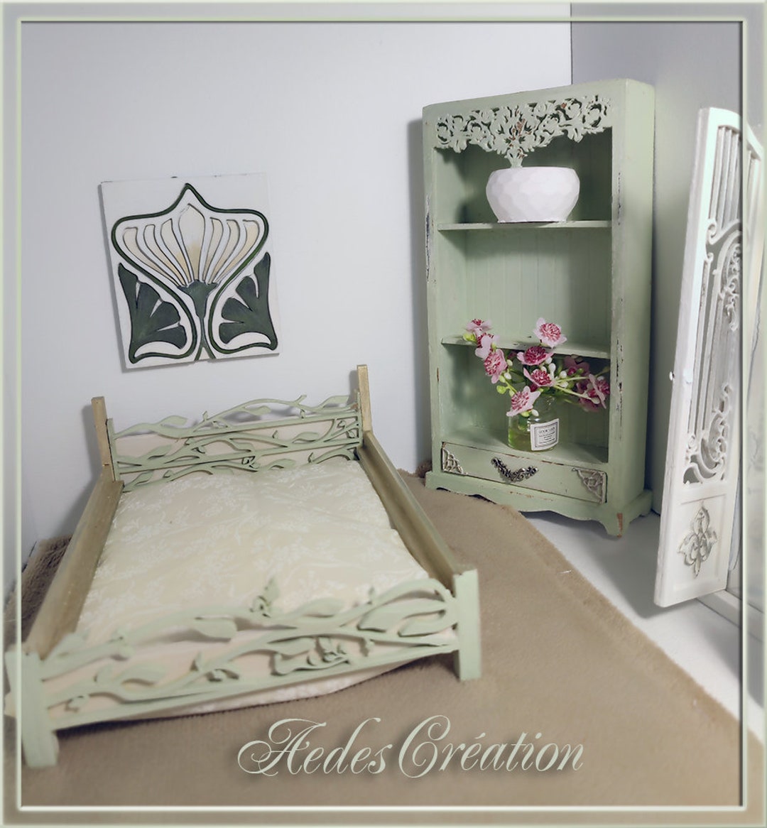 Miniature "spring Bed" 1/12 Ironwork Style. Doll House Collection - Etsy