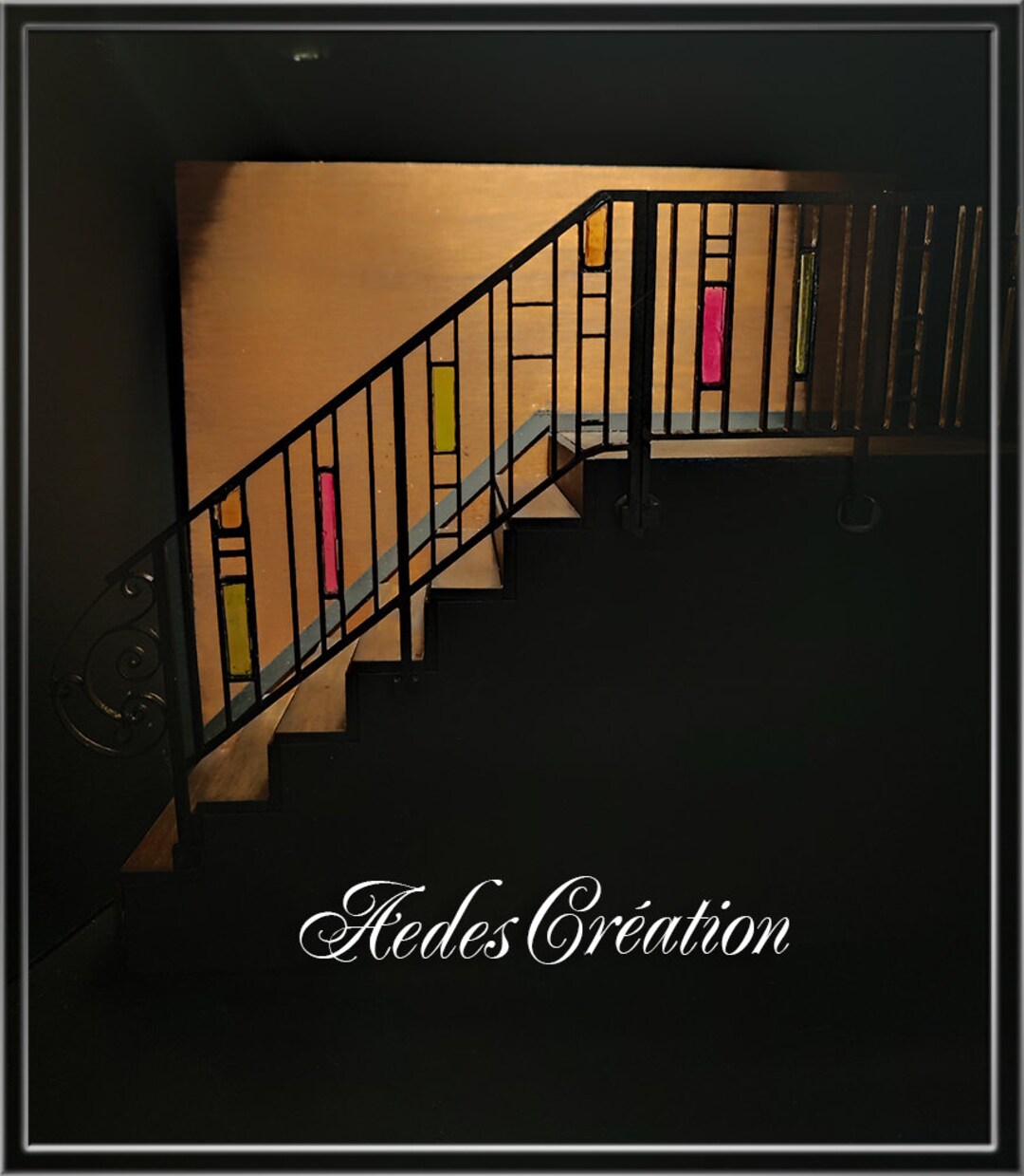 Stair Railing With "art Deco" - Dollhouse Miniature Collection 1:12 - Etsy