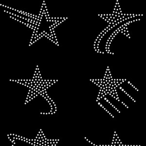 Set of 6 Assorted Sizes Decorative Stars 2"-3" Inches Rhinestone ...
