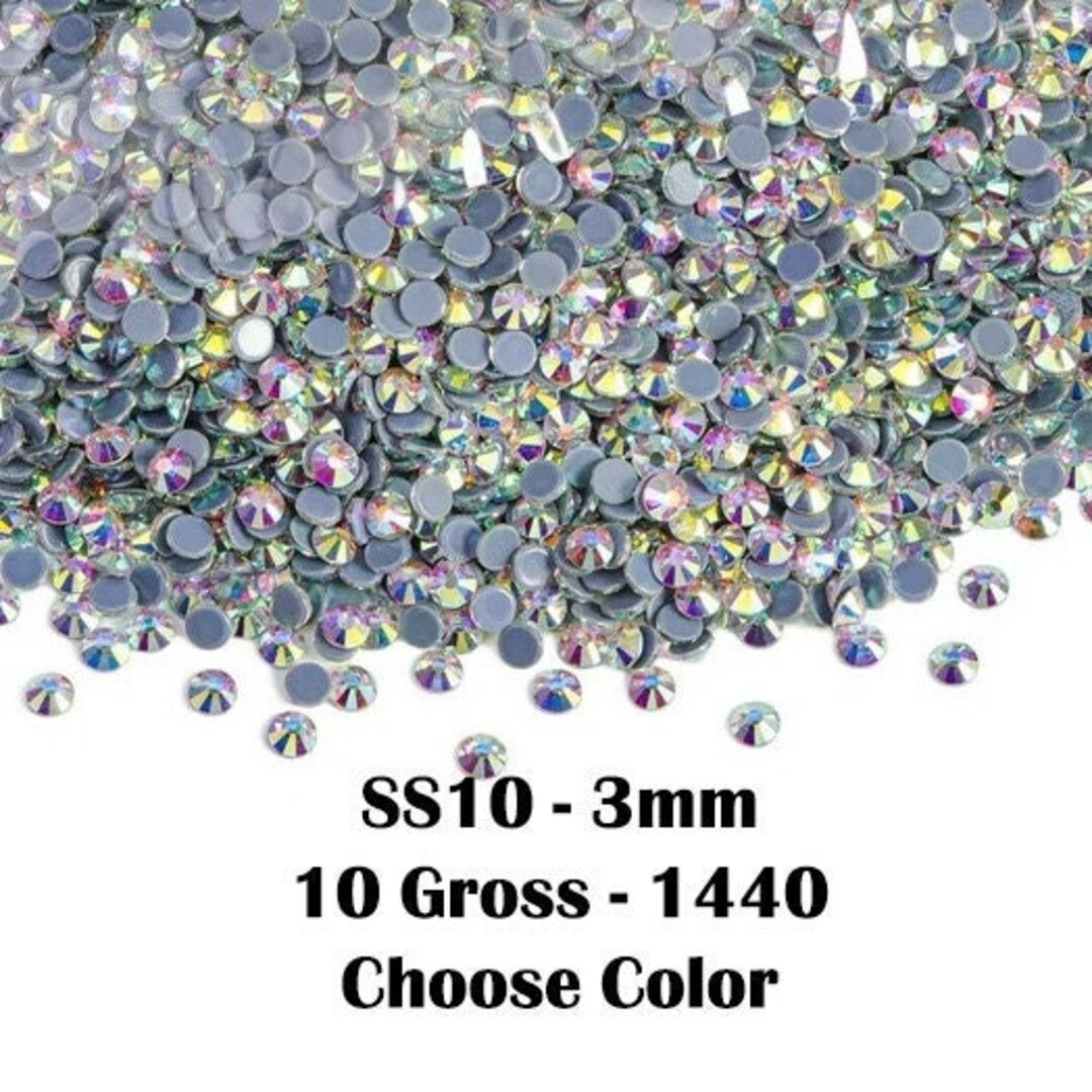 Rhinestones SS10 Hotfix 10 Gross Crystal MC Machine Diamond Cut Glass ...