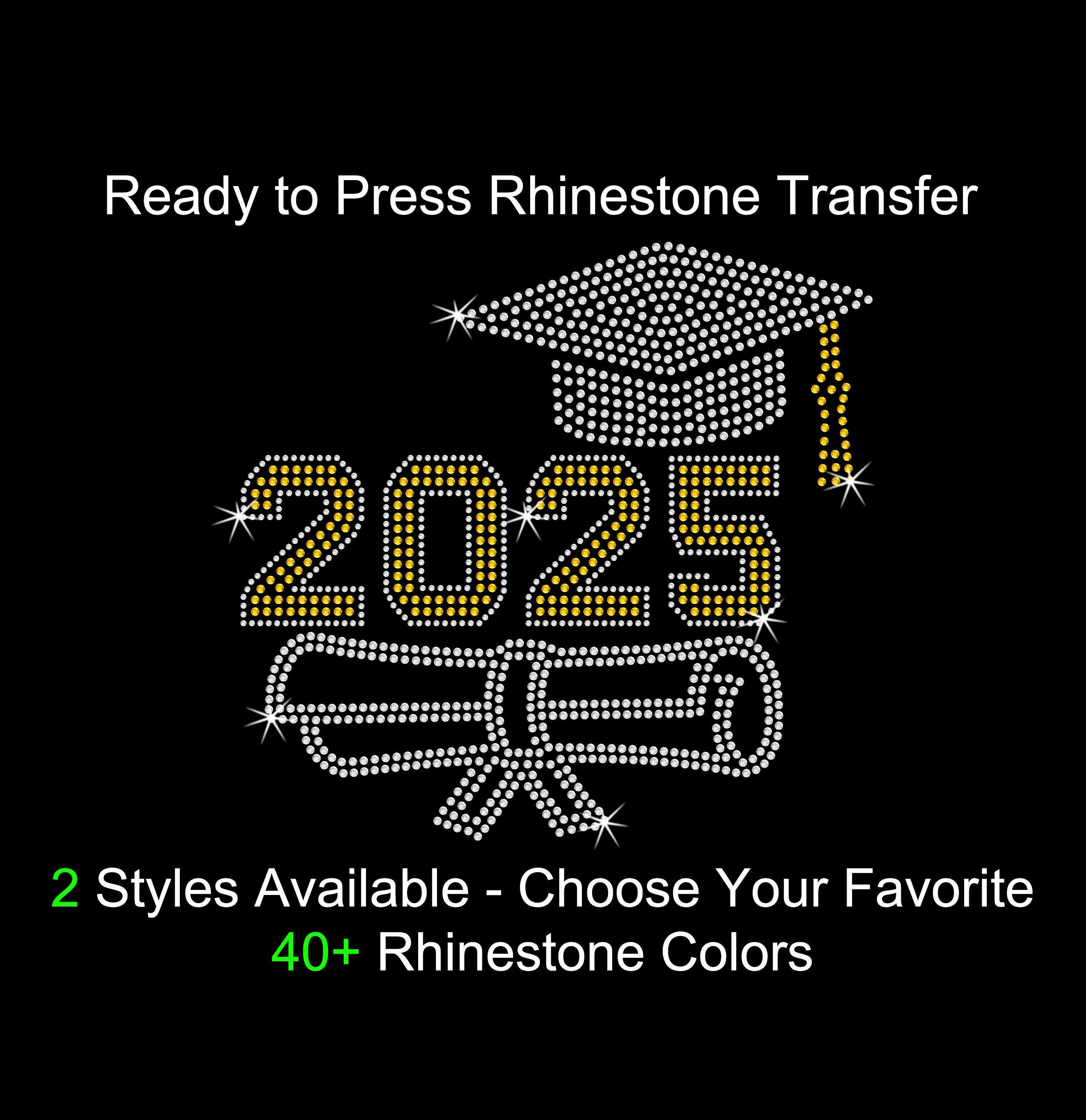 Rhinestone Graduation Cap & Diploma Iron-on Transfer - Class of 2025 - Etsy