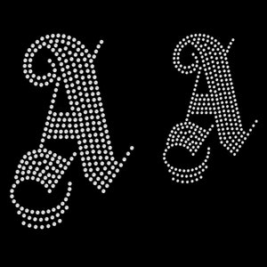 Rhinestone Letters Alphabet Monogram Old English Olde Medieval Sparkle ...