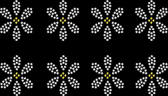 Sheet of 8 Flower Daisy Petals Accent Rhinestone Transfer | Etsy