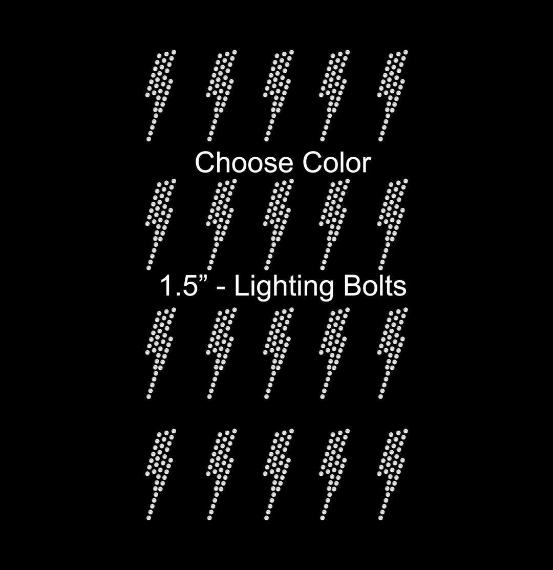 Set of 20 Small Lighting Bolts Rhinestone Transfer Hotfix DIY Bling ...