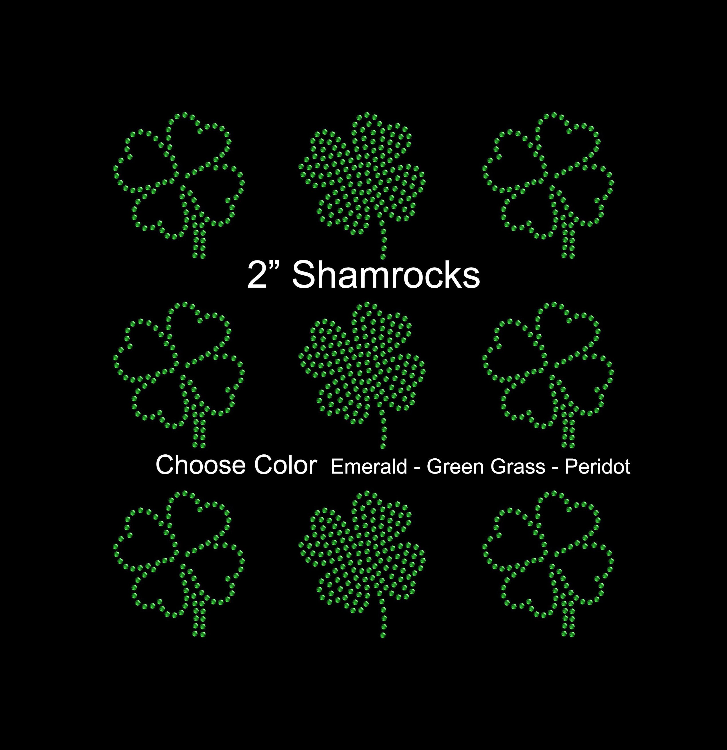 Set of 9 Irish 2" Inches Green Shamrock St. Patrick Love Clover ...