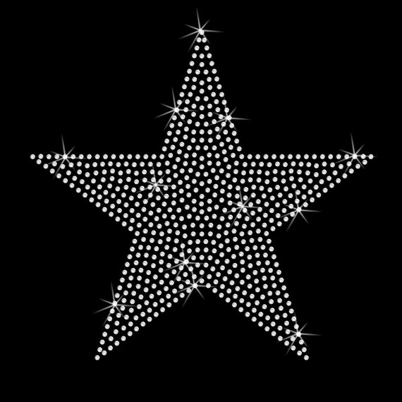 Star Rhinestone Transfer Hotfix DIY Bling Iron on Applique | Etsy
