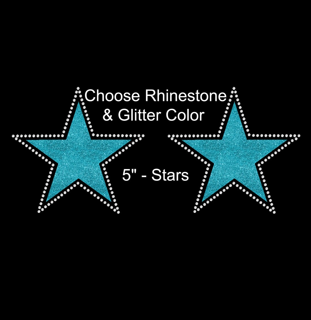 Stars 5" Set of 2 Custom Choose Color Rhinestone Bling Crystals DMC ...