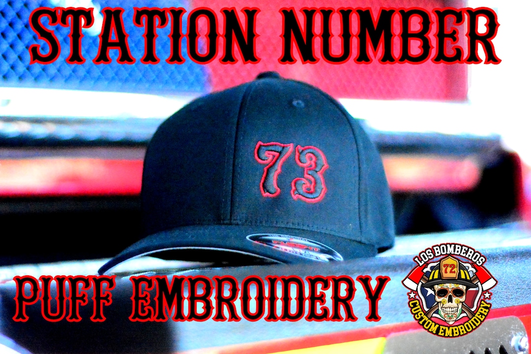 Custom Fire Station Cap 3D Puff Embroidered Firefighter - Any Color ...