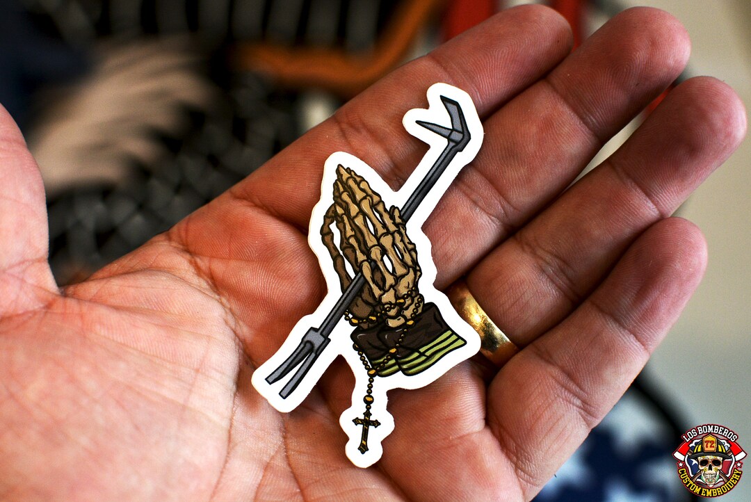 Praying Hands Halligan Bar Firefighter Sticker - Etsy