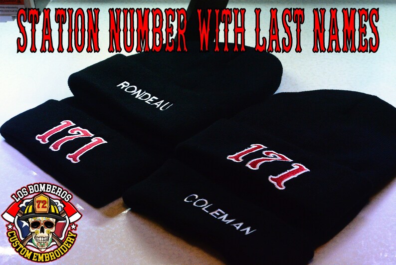 Custom Fire Station Beanie - Firefighter Beanie - Fire Fighter Beanie ...