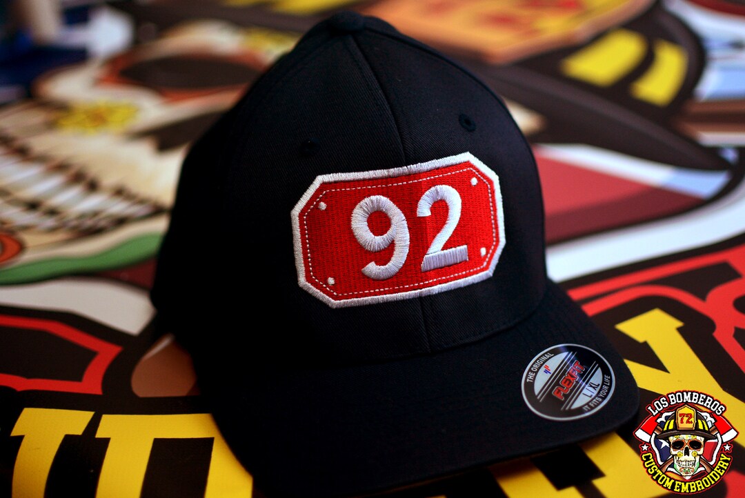 Square Passport Bold Test Design - Flexfit Caps - Custom Firefighter ...